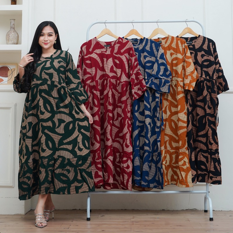 Jual Daster jumbo LD 120 Sekdress Lengan 3/4 Full Motif | Daster Arab ...