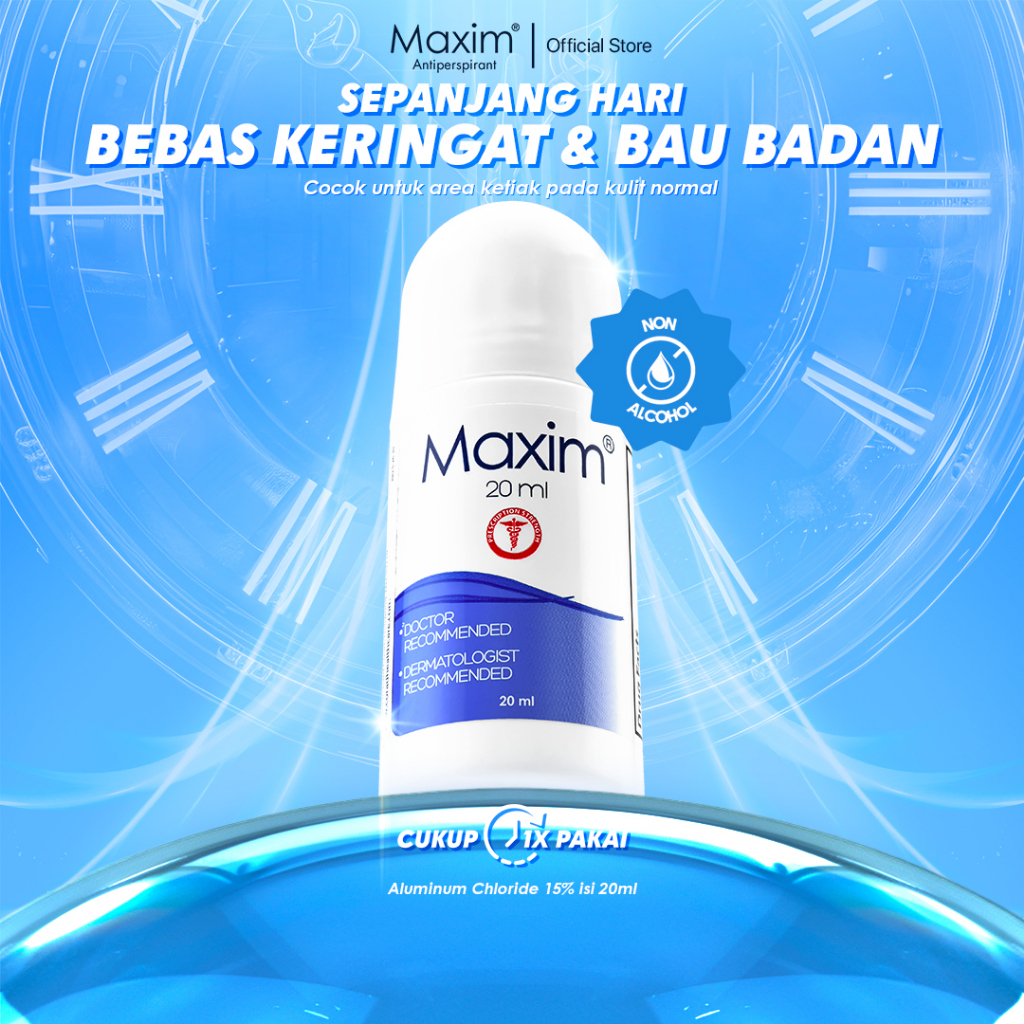 Jual Maxim Antiperspirant 15% Deodoran Roll-on Isi 20ml - Solusi ...