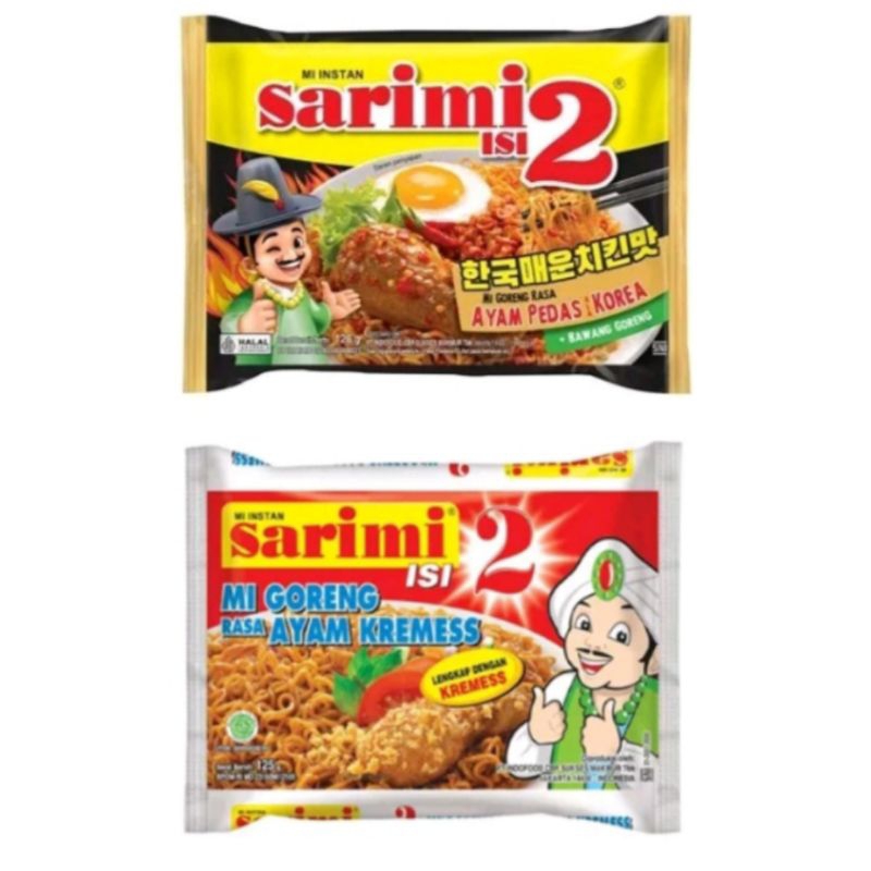 Jual Sarimi Isi 2 Mi Goreng Rasa Ayam Kremess & Ayam Pedas Korea 125gr ...