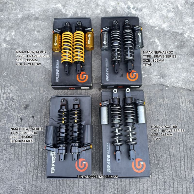 Jual SHOCK GROZA BRAVE SERIES NMAX NEW AEROX 305MM PCX 160 365MM ...
