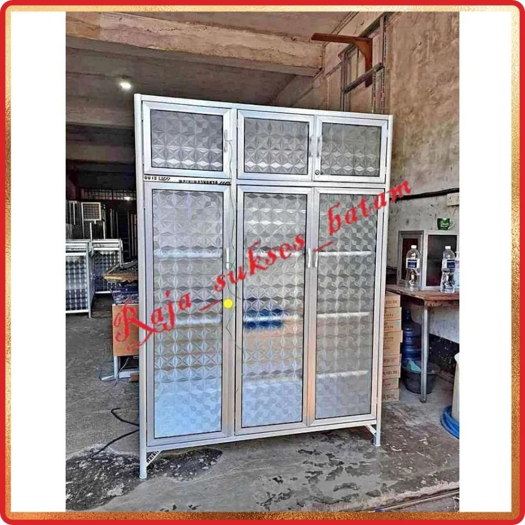 Jual Rak Piring Aluminium Keramik Kaca 3 Pintu Full Box Kitchen Set ...