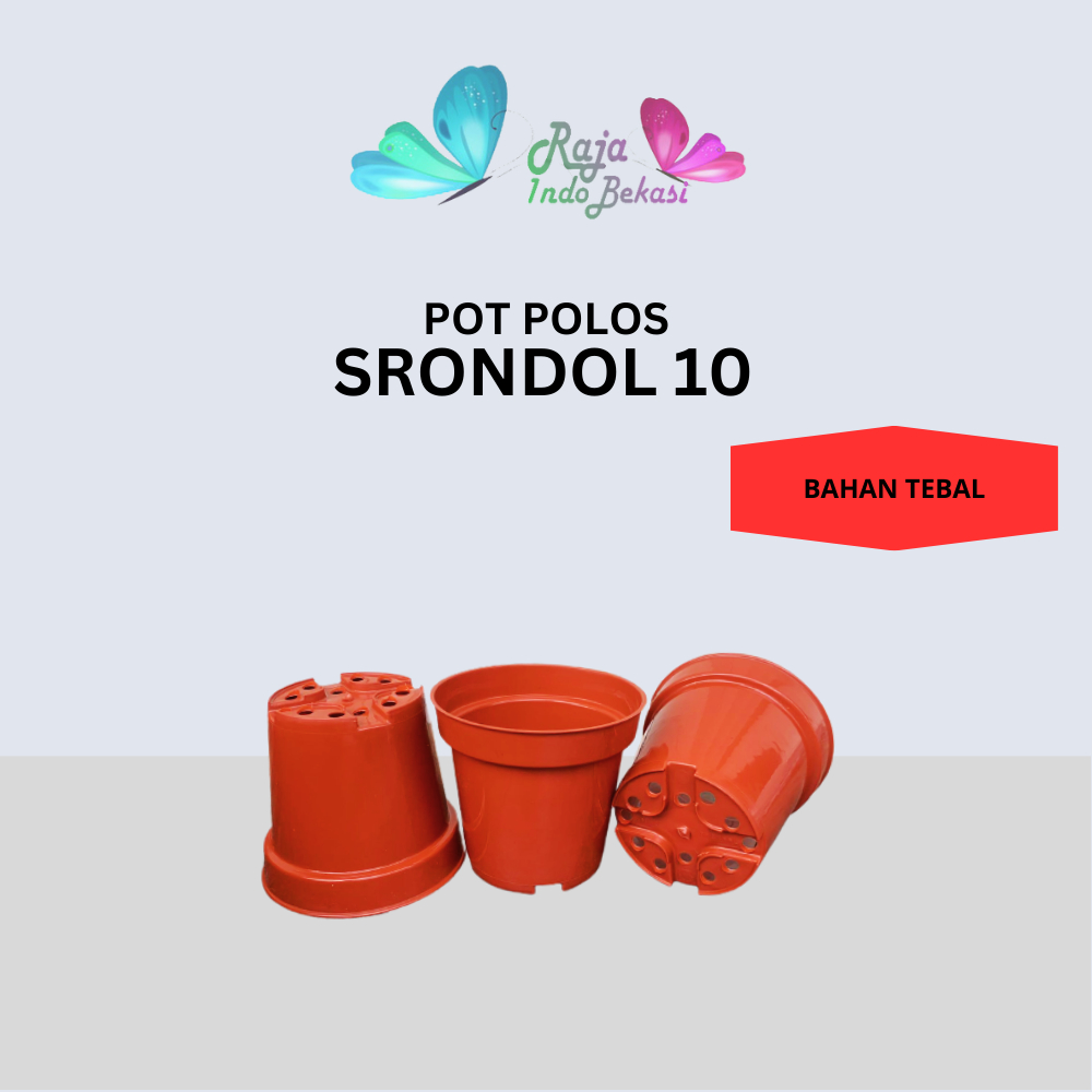 Jual Pot Bunga Murah/ Pot Tanaman / Pot Plastik Coklat Merah Bata Uk 10 ...
