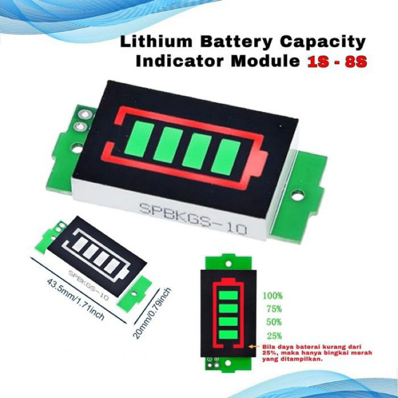 Jual XY-1S - 8S Lithium Battery Capacity Indicator Module | Shopee ...