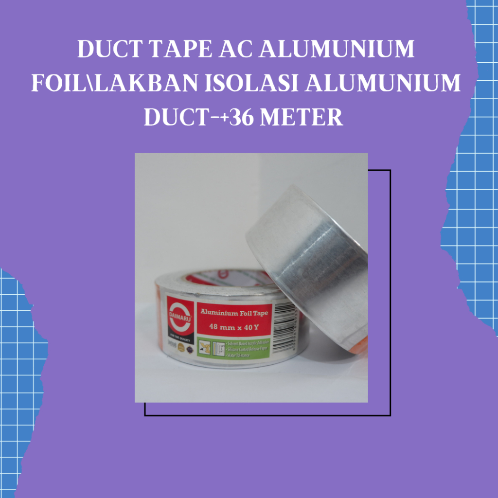 Jual Duct tape AC Alumunium Foil\Lakban Isolasi Alumunium Duct-+36 ...