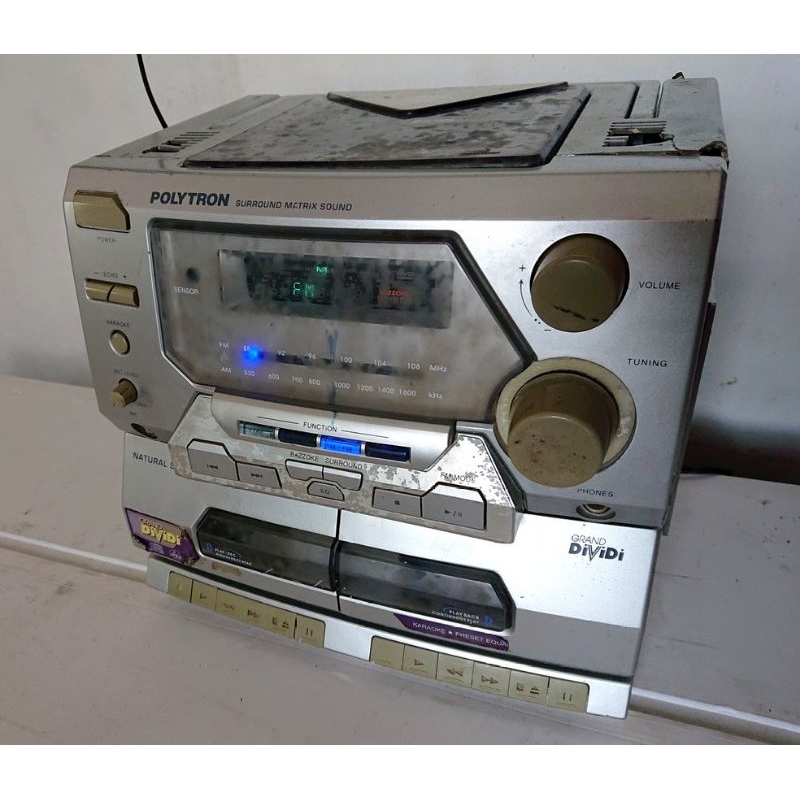 Jual Radio tape compo POLYTRON Deck jumbo bazzoke vintage bukan 64 gb ...