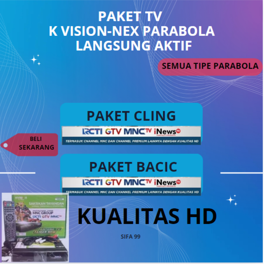 Jual k vision/nex parabola paket k vision cling/basic untuk 1 3 6 ...