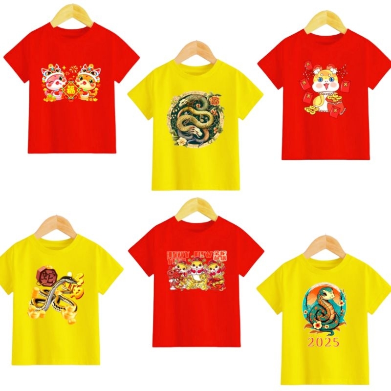 Jual Baju kaos Imlek Couple keluarga/Kaos CNY tahun ular 2025/Baju ...