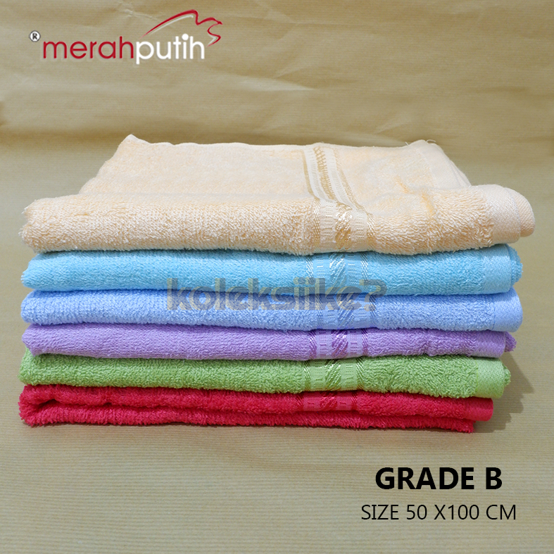 Jual Handuk Sedang Merah Putih 50 x 100 cm Grade B (Tanpa Label ...