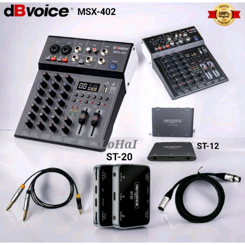 Jual Paket Mixer dBvoice MSX402 Recording Tech Live Streaming Dock ST12 ...