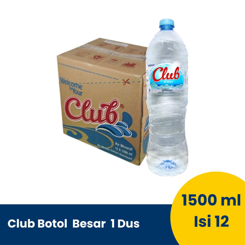 Jual CLUB Air Mineral Botol Besar 1 Dus | 1500ml | Isi 24 Botol ...