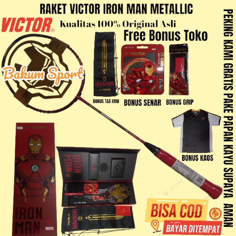 Jual Raket victor iron man metallic kualitas 100% Original asli free ...
