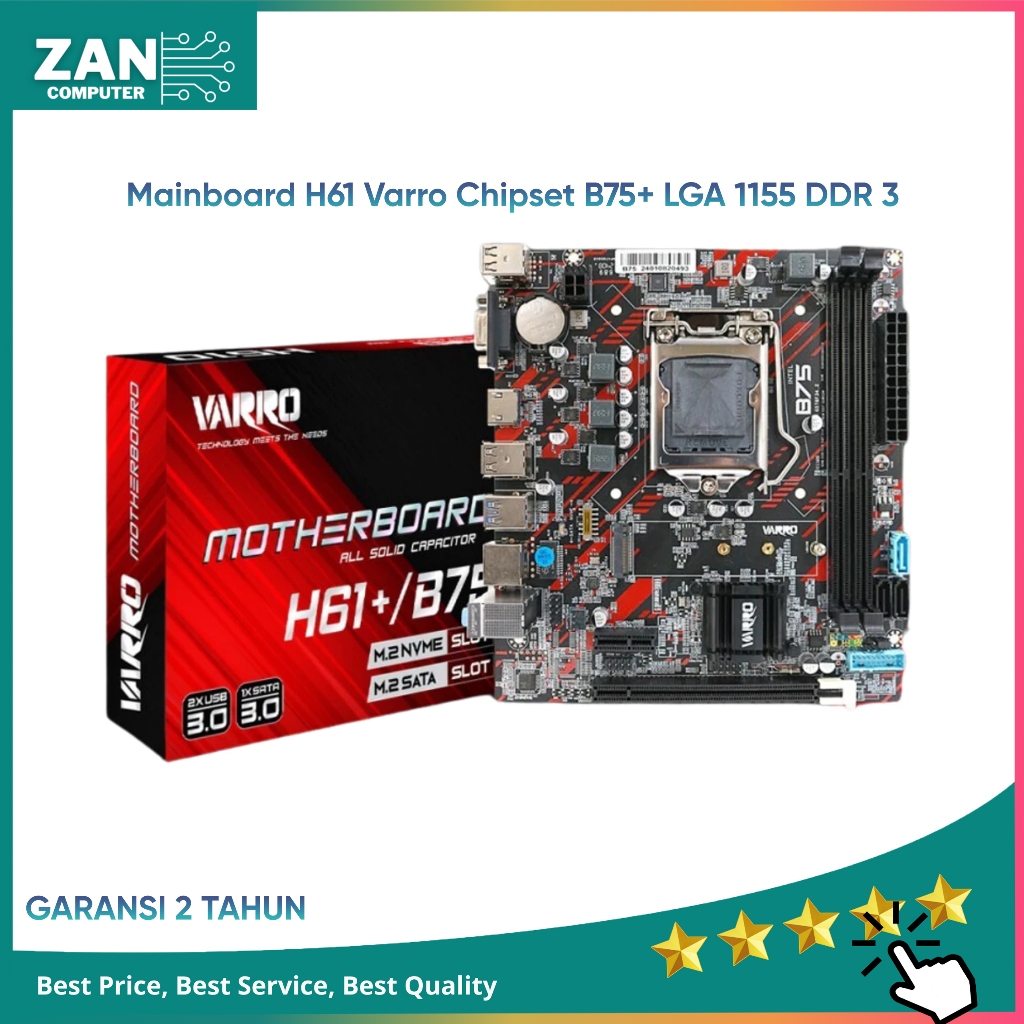 Jual Motherboard Gaming - Mainboard H61 Lga 1155 Varro H61 Plus Chipset ...
