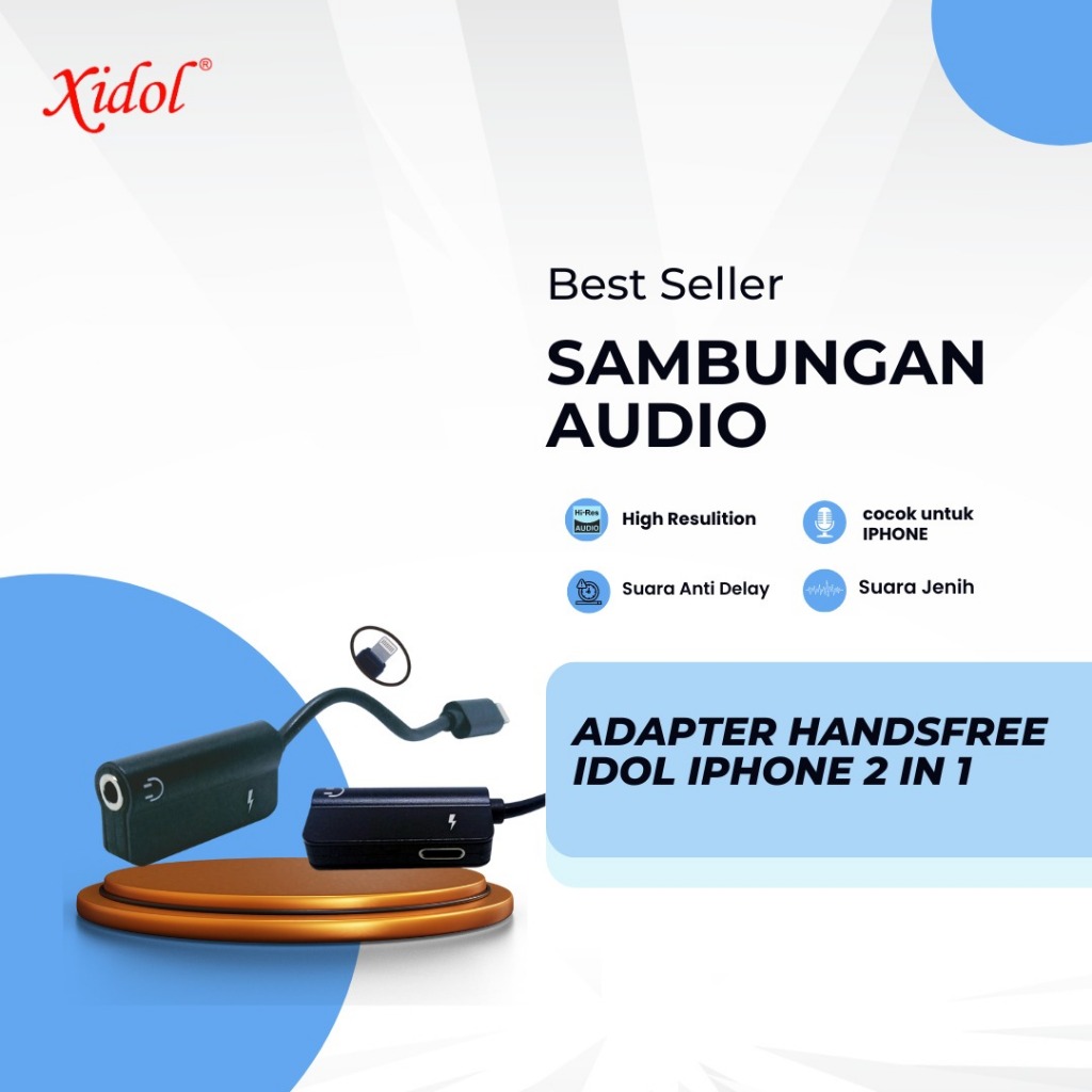 Jual KABEL XIDOL untuk ADAPTER HF IPHONE 2IN1 | Shopee Indonesia