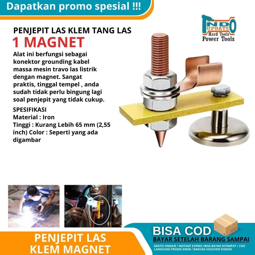 Jual Klem Tang Las Listrik Magnet Welding Ground Single Head Penjepit ...