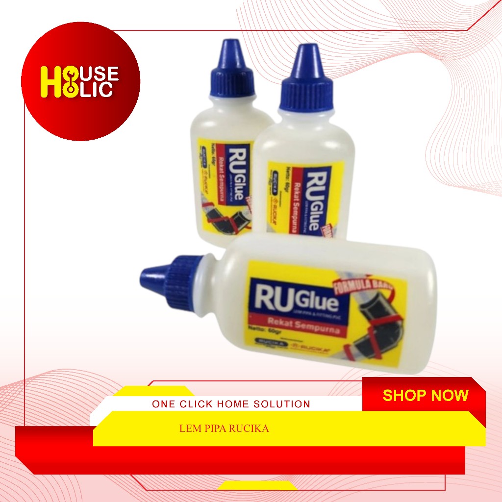 Jual Lem RuGlue PVC 60 Gram / Lem Pipa / Lem Fitting PVC / Lem Botol ...