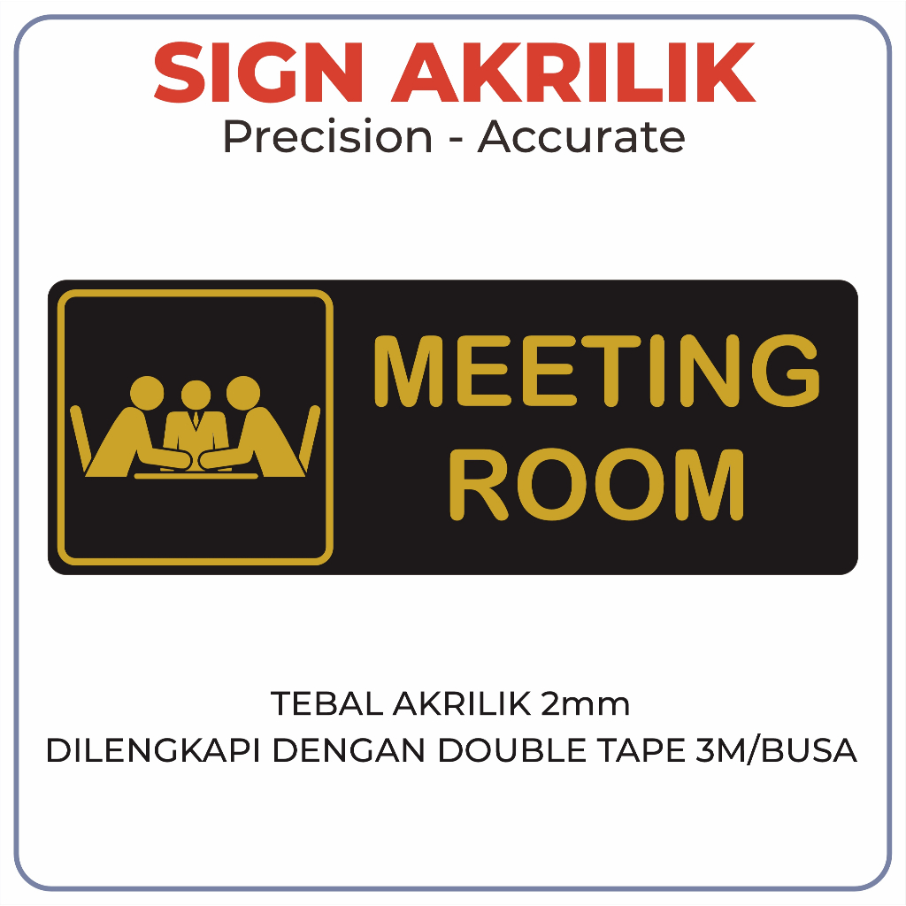 Jual MEETING ROOM AKRILIK/PAPAN ACRYLIC/SIGN BOARD ACRYLIC/LABEL ...