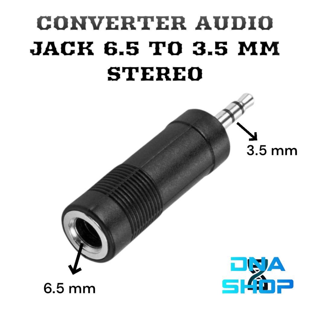 Jual Konverter Colokan MIC AUX 6.5 mm To 3.5 mm Stereo Audio Jack ...