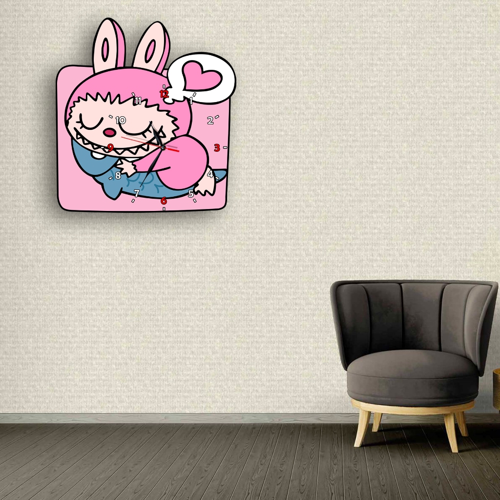 Jual Jam Dinding Pola Unik Design Labubu Special Edition Free Vintage ...