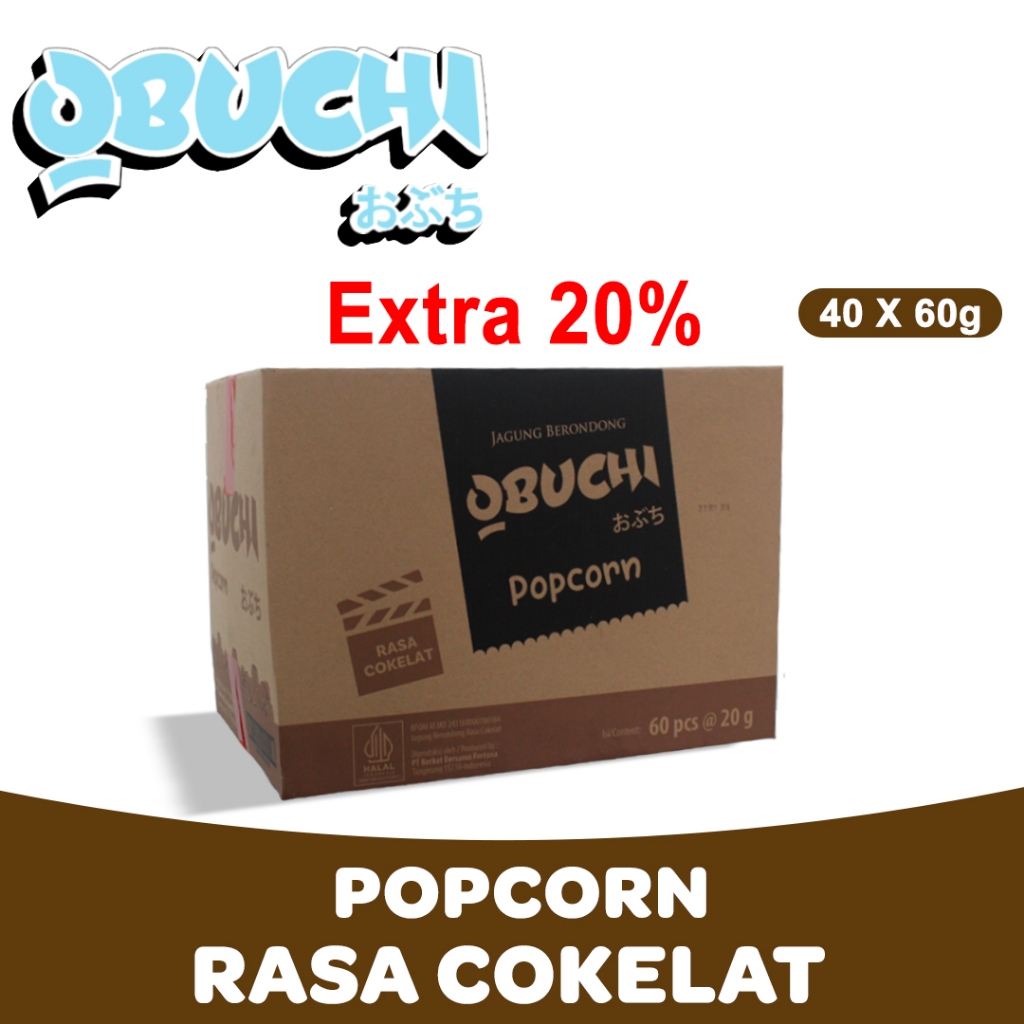 Jual Obuchi Popcorn Rasa Cokelat Extra 20% Lebih Besar - Family Pack | Shopee Indonesia