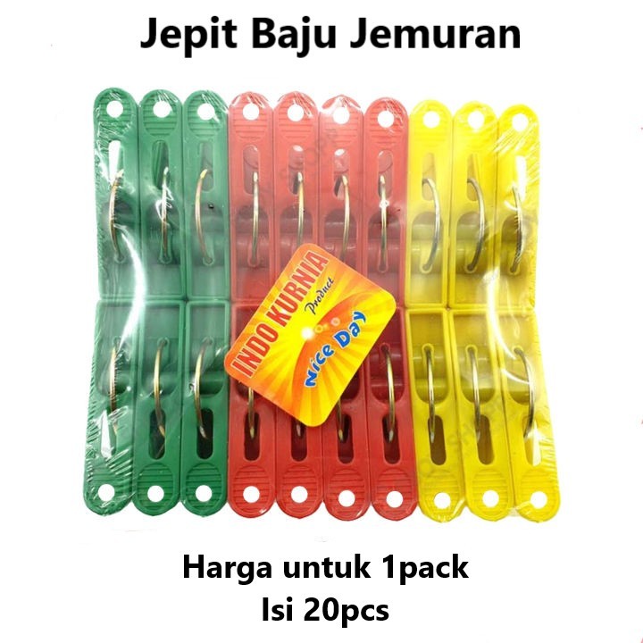 Jual Jepitan Baju Jemuran Ring Plastik Isi 20pcs/ Penjepit Jemuran ...