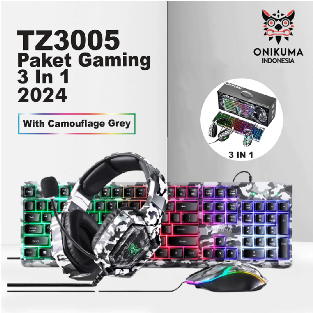 Jual ONIKUMA PAKET SET 3 IN 1 GAMING - HEADPHONE GAMING - HEADPHONE RGB ...