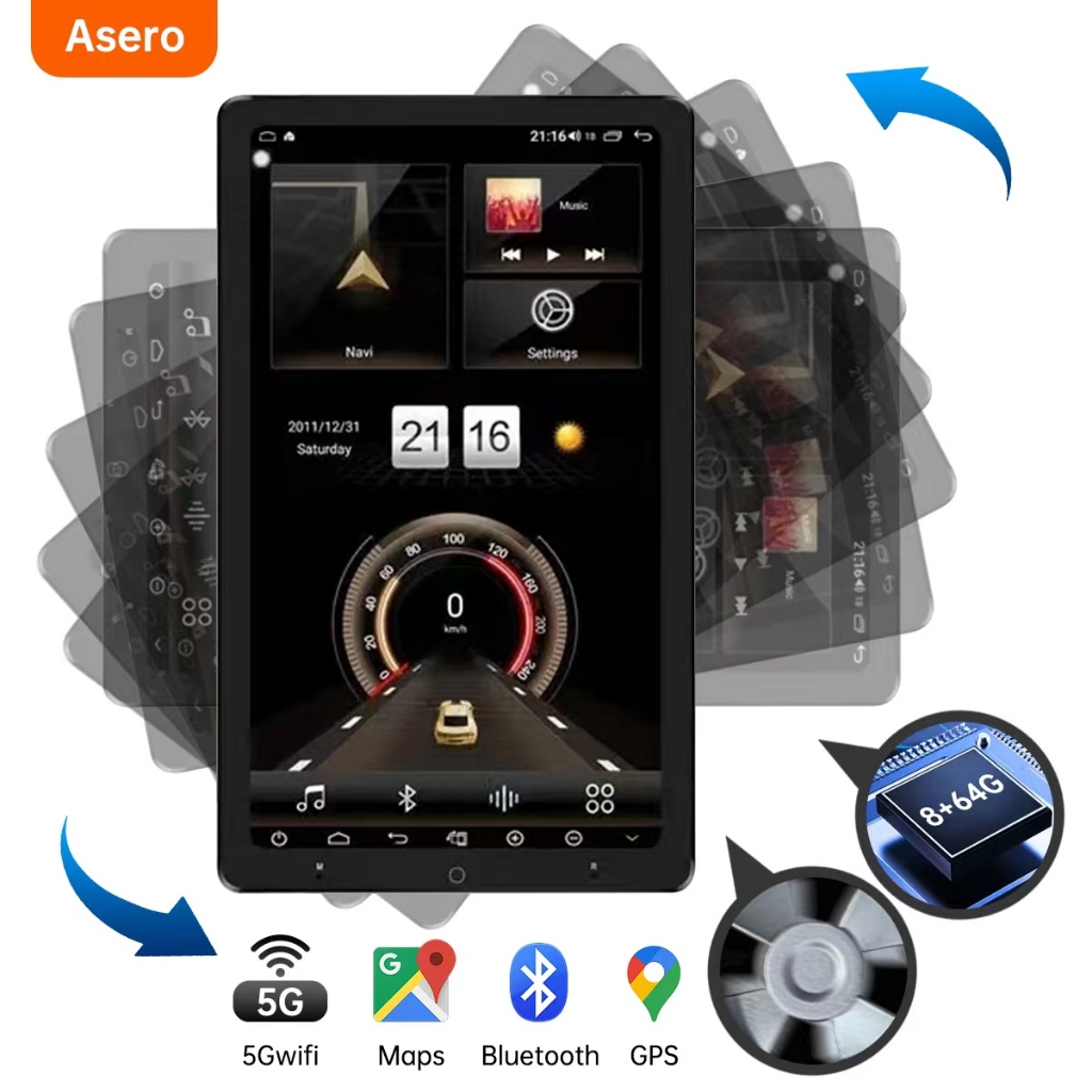 Jual 10 Inch 8G+64G【Layar yang dapat diputar】Ada Kipas Pendingin Android 13 Headunit Mobil ...