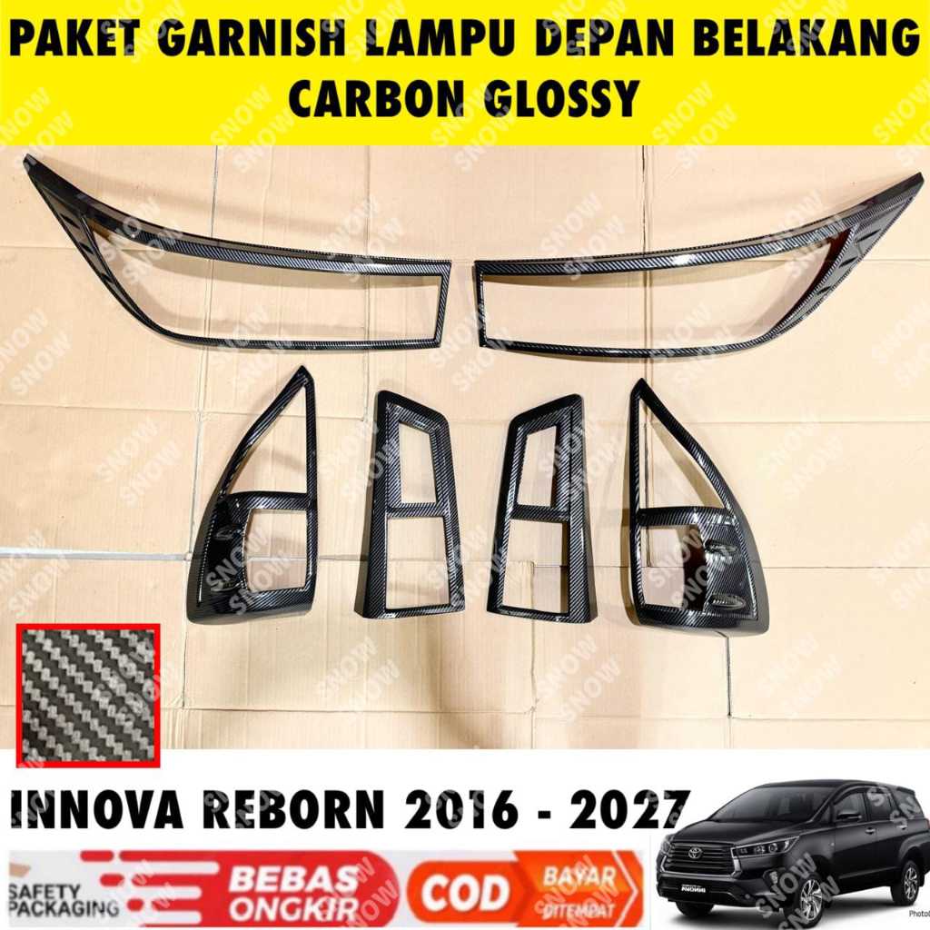 Jual Paket Garnish Depan Belakang All New Innova Reborn 2016 2023 2024 2025 2026 2027 Carbon ...