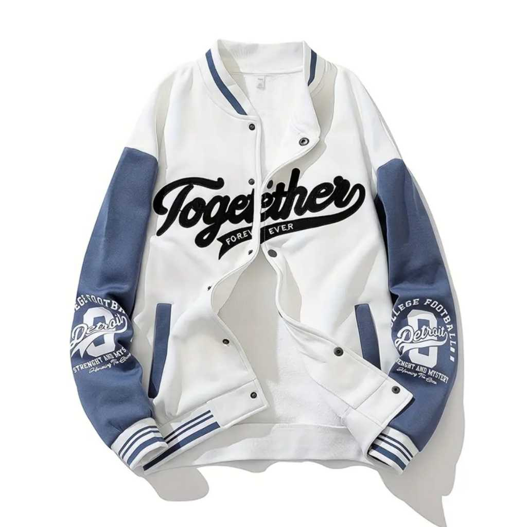 Jual JAKET BASEBALL HOODIE OVERSIZE - TOGETHER JAKET BASEBALL VARSITY ...