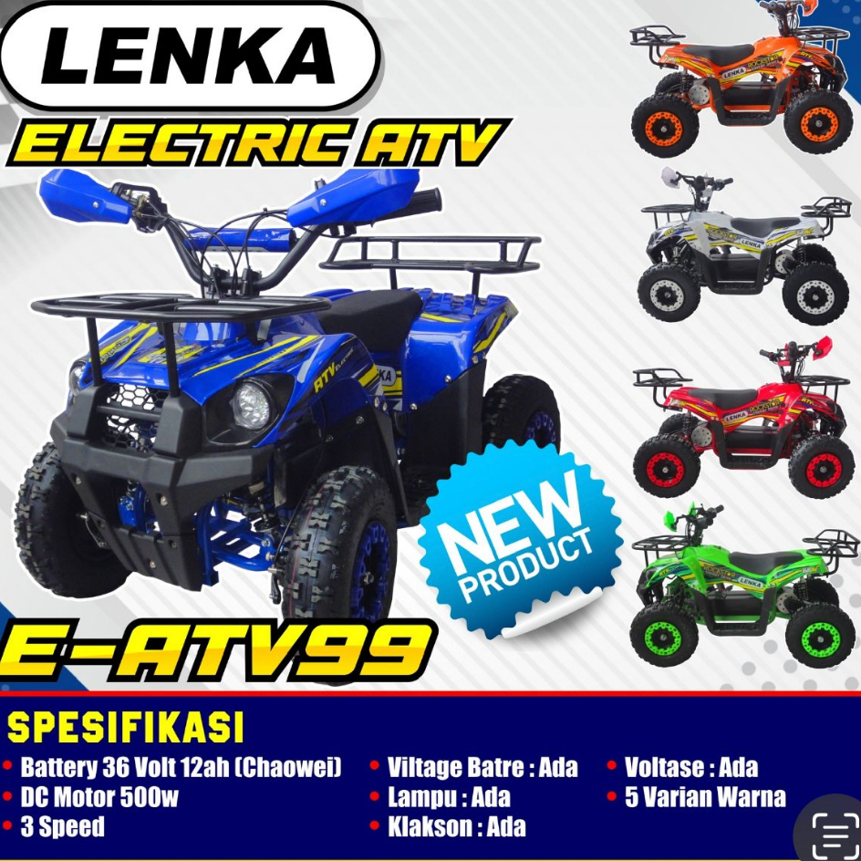 Jual Motor ATV Listrik Lenka EMC99 50 CC Mini Trail ATV Touring 800W ...
