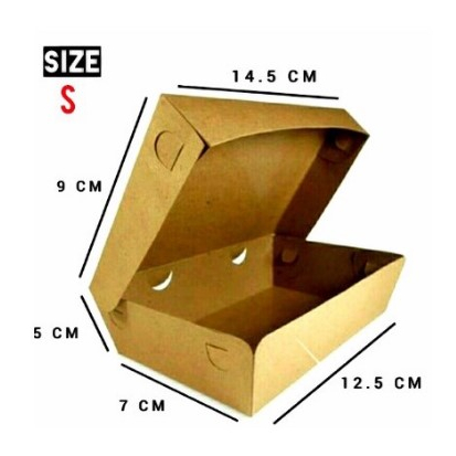 Jual lunch box paper small /kotak makan/dus nasi Small /Paper Lunch Box Kraft Coklat Laminasi ...