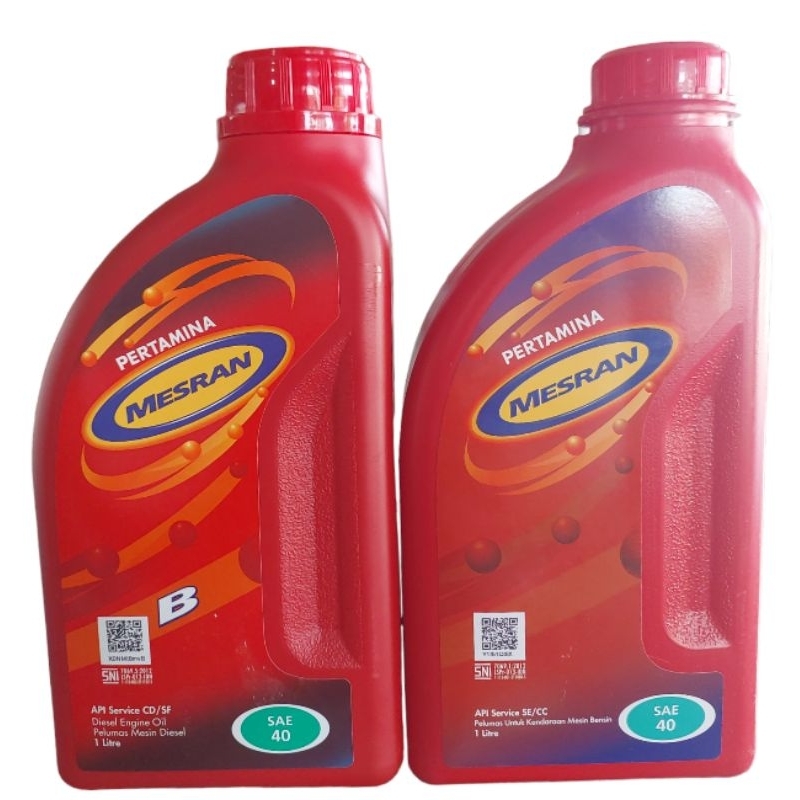 Jual Oli Oil Mesran B40 Sae 40 1 Ltr Pertamina Original | Shopee Indonesia