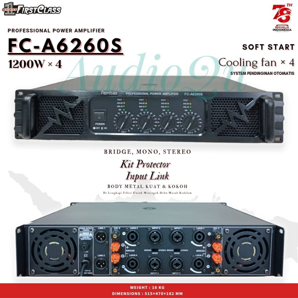Jual POWER AMPLI FIRST CLASS FC A6260S FCA6260S ORIGINAL 4CH 4 X 1200 ...