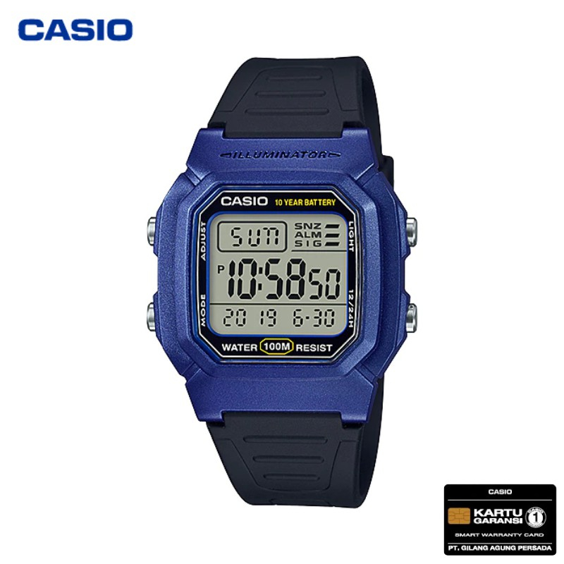 Jual JAM TANGAN PRIA CASIO W-800HM-2A ORIGINAL - W800HM HITAM BIRU ...