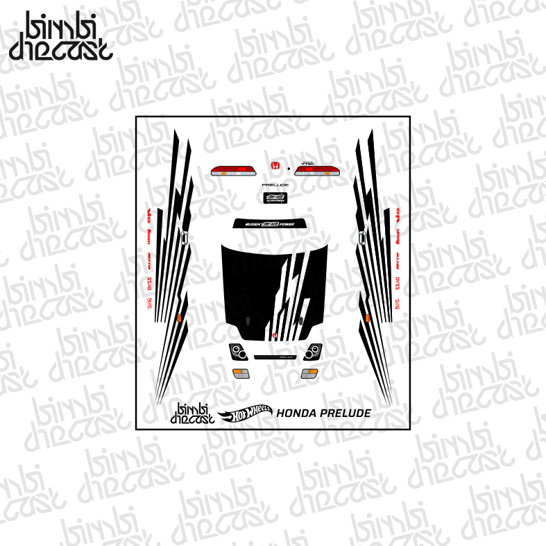 Jual Decal Hotwheels Honda Prelude Black White Transparan | Shopee ...