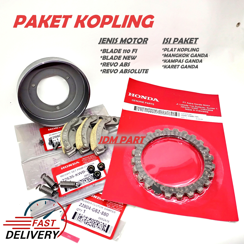Jual PAKET KOPLING KWB 4 ITEM KAMPAS KOPLING + MANGKOK GANDA + KAMPAS GANDA + KARET GANDA ...