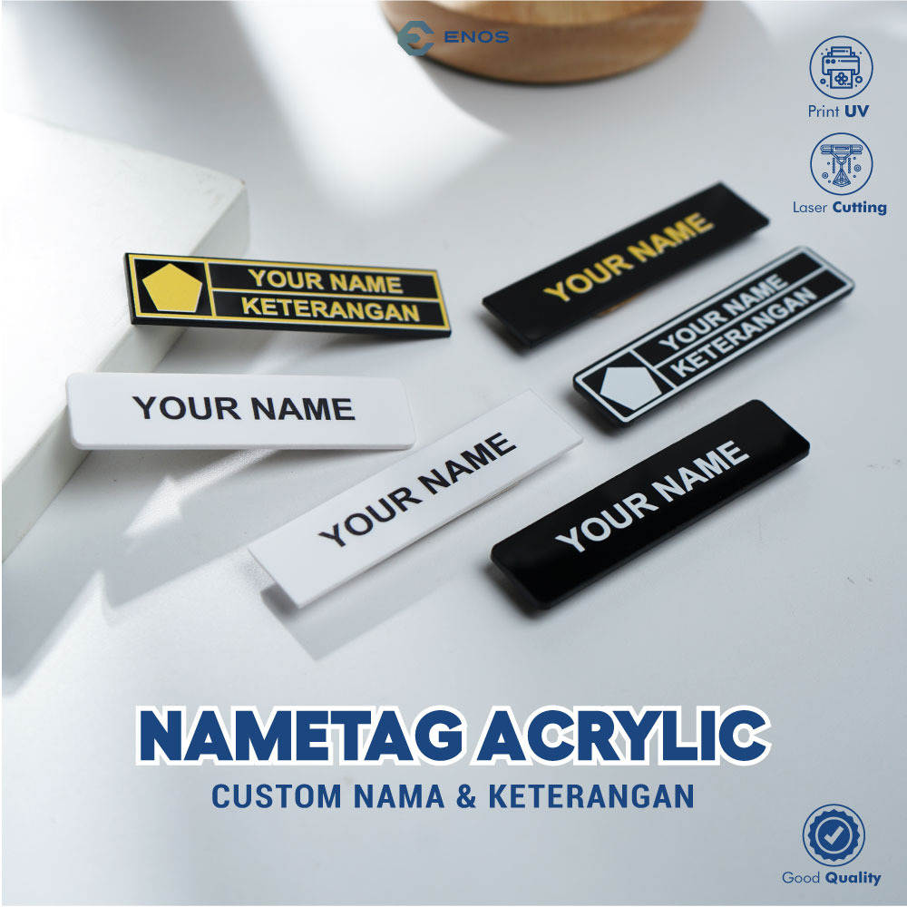 Jual NAME TAG AKRILIK CUSTOM / PAPAN NAMA DADA / MAGNET / NAMETAG PRINT ...