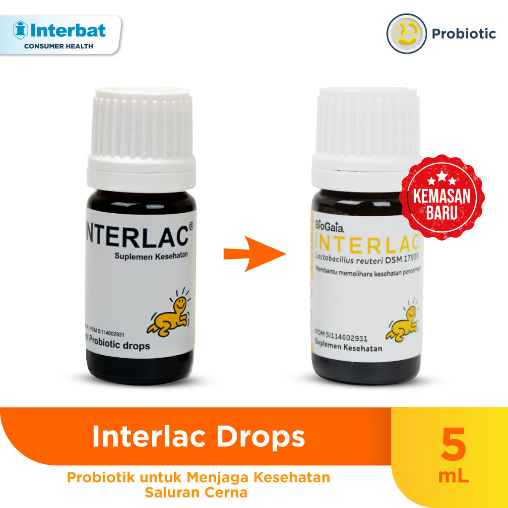 Jual Interlac Probiotik Drops 5ml - Menjaga Kesehatan Saluran ...