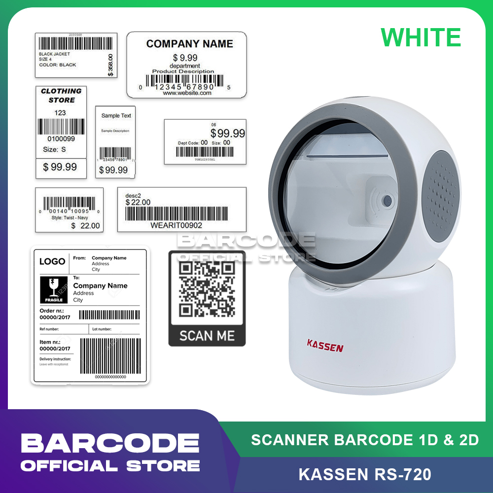 Jual Kassen RS720 Scanner Barcode 2 Dimensi Scan QR Code Minimarket ...