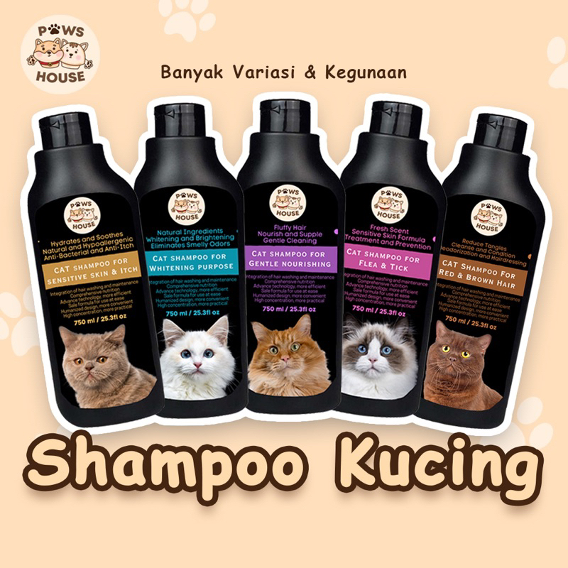 Jual PAWS HOUSE Shampoo Kucing Anti Kutu Dan Jamur Bulu Putih Lebat Dan ...