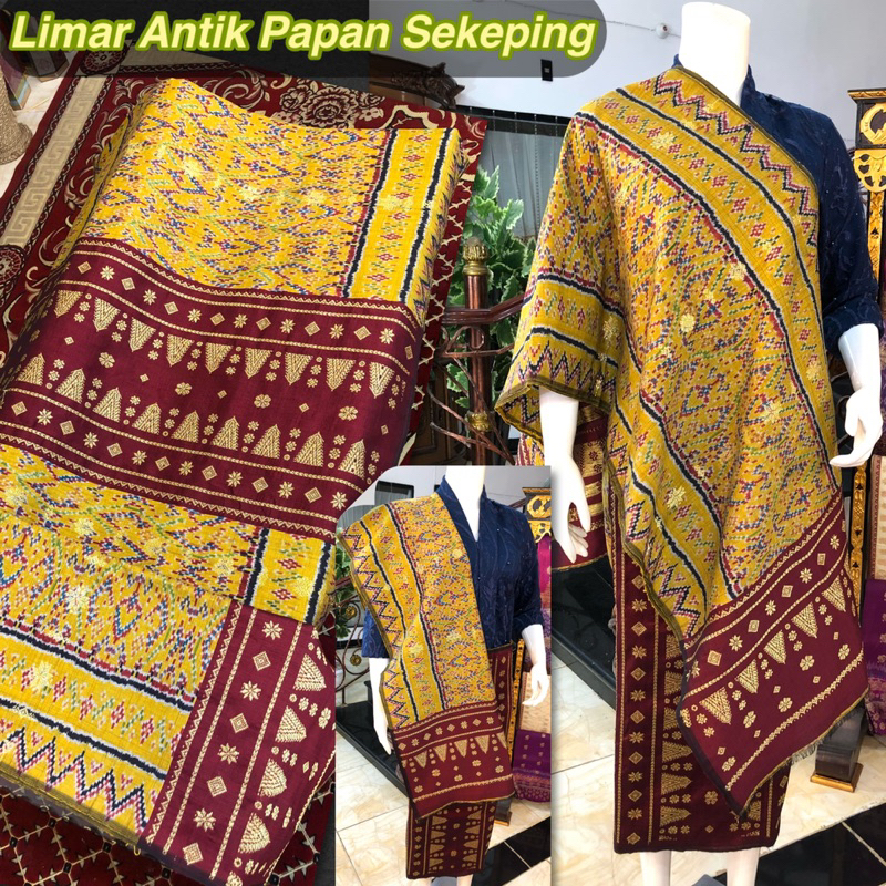 Jual Songket Limar Antik Papan Sekeping Hitam/ songket tenun asli ...