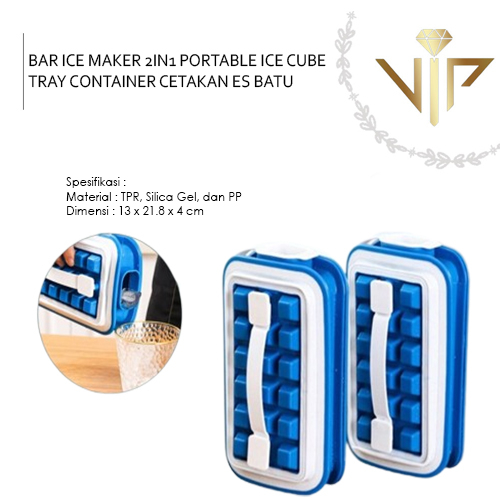 Jual VIP BAR ICE MAKER 2IN1 PORTABLE ICE CUBE TRAY CONTAINER CETAKAN ES ...