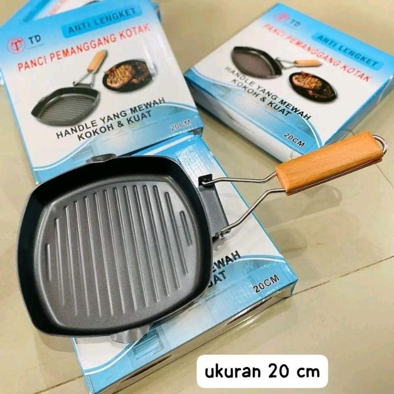 Jual PANGGANGAN LIPAT SQUARE GRILL PAN BAKARAN PANGANGAN BBQ 20 CM | Shopee Indonesia