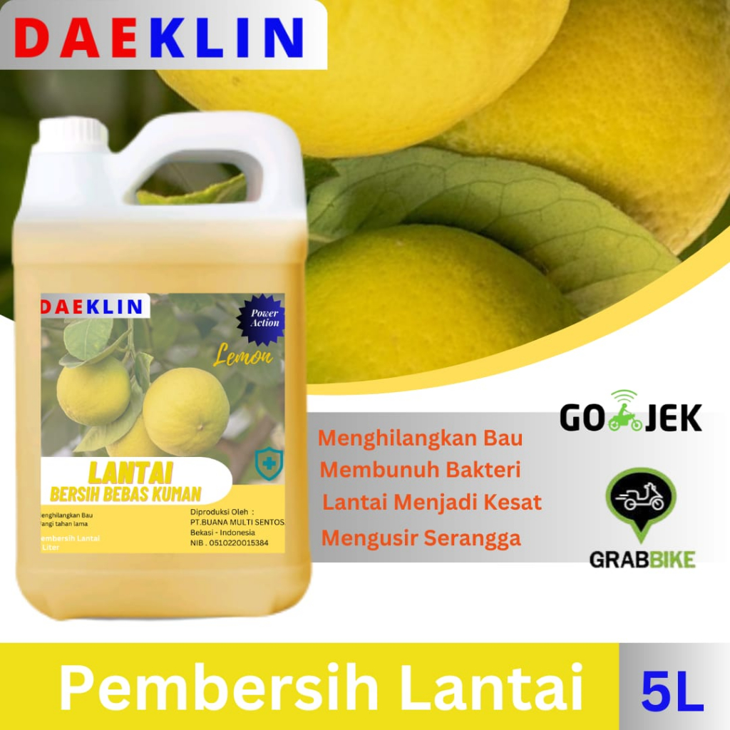 Jual Sabun Pel Lantai Lemon - Floor Cleaner Lemon - 5 Liter | Shopee ...