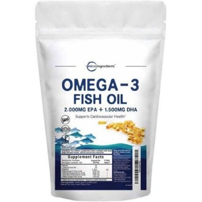 Jual Microingredient Omega 3 Fish Oil 2000mg EPA + 1500mg DHA 300 Softgels Asli Original ...