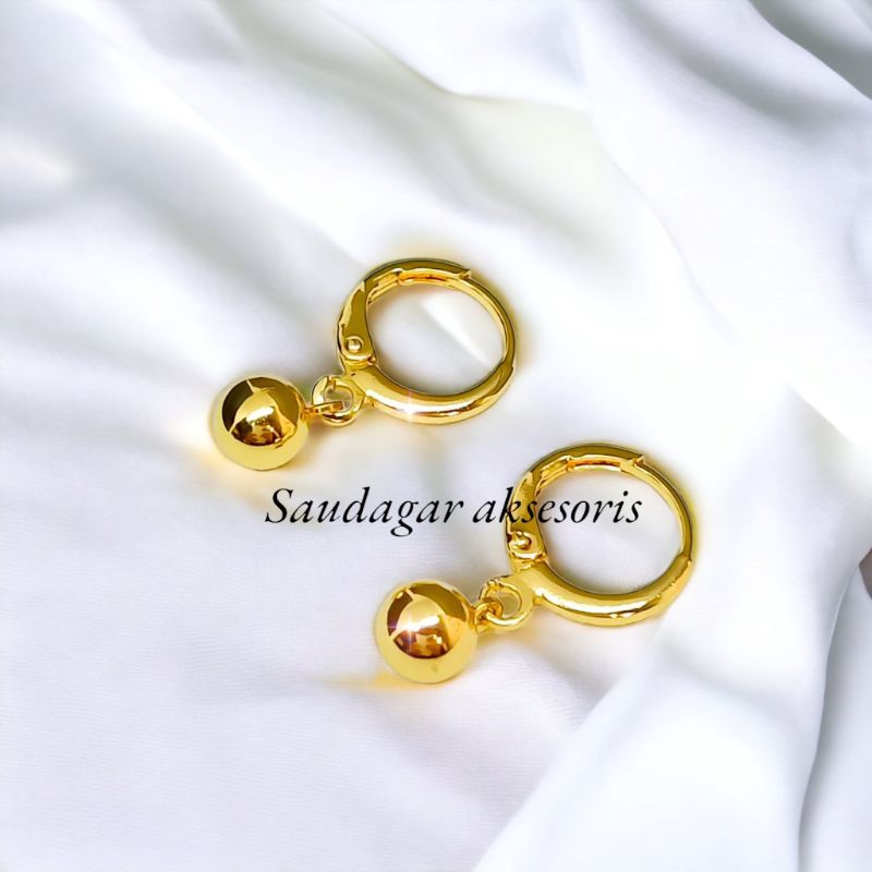 Jual anting bulat polos emas 24 asli terbaru paling disukai | Shopee ...