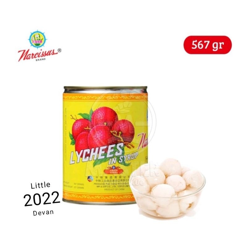 Jual leci kaleng / lychees in syrup narcissus FYF 567 gr | Shopee Indonesia