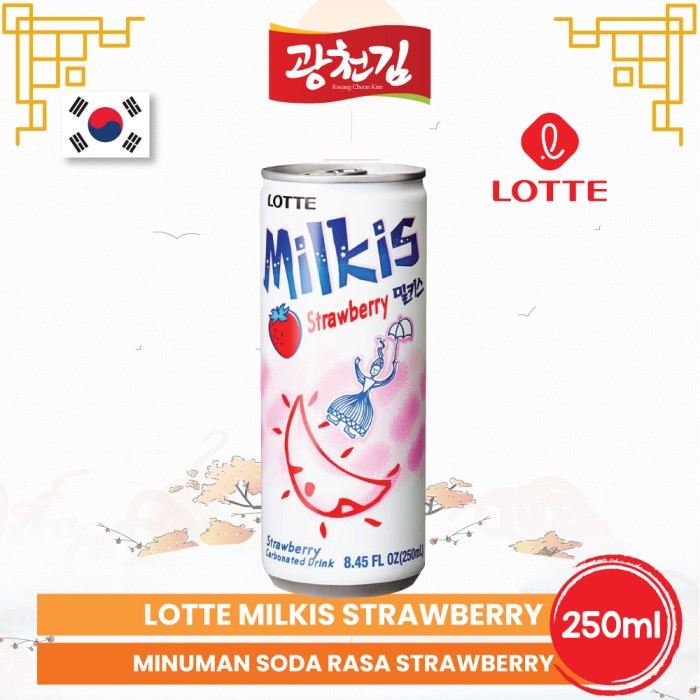 Jual Lotte Milkis Strawberry 250ml/Soda Susu Rasa Strawberry Asli Korea ...