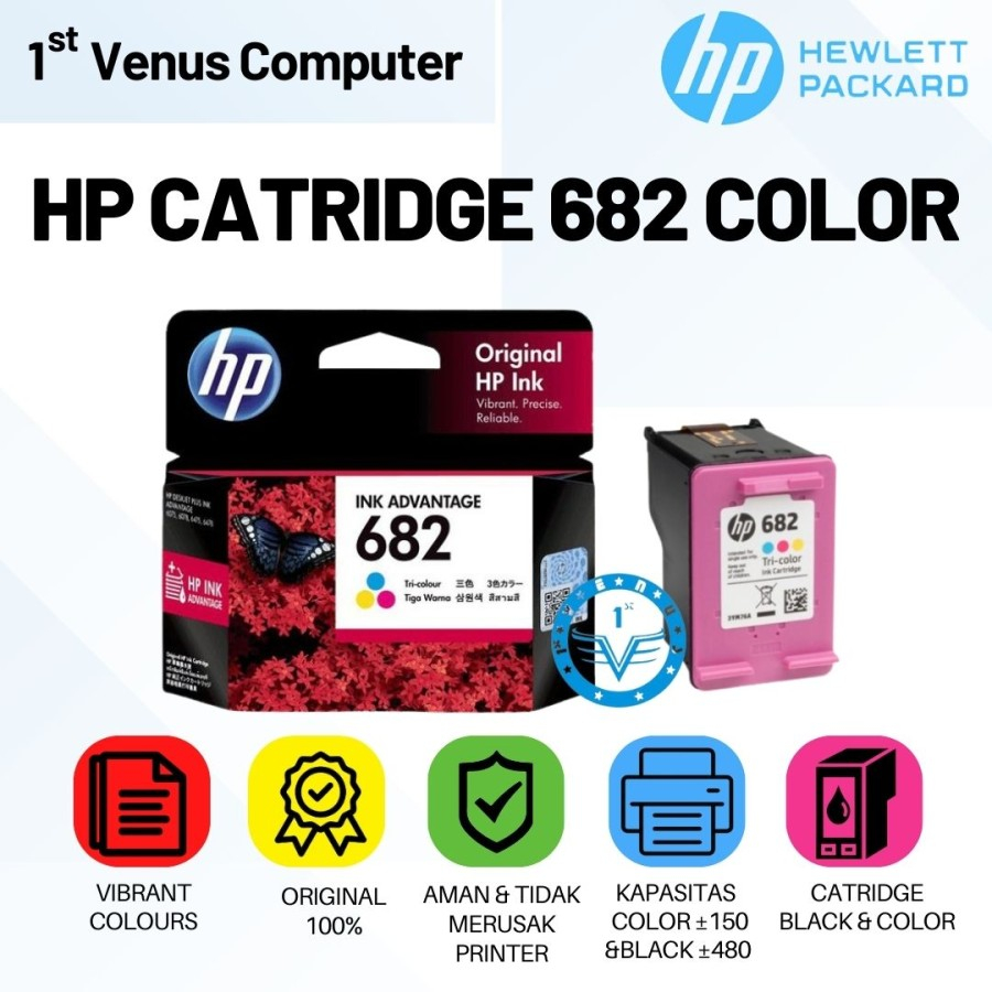 Jual Tinta Cartridge HP 682 Color Original Ink advantage/ Cartridge 682 ...