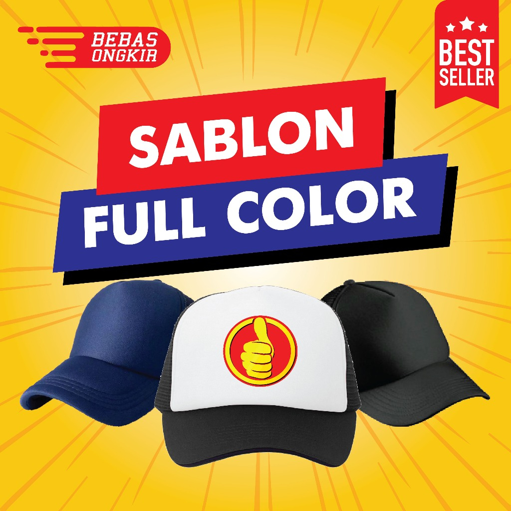 Jual Topi Trucker Jaring Pria dan Wanita Gratis Sablon Full Colour ...