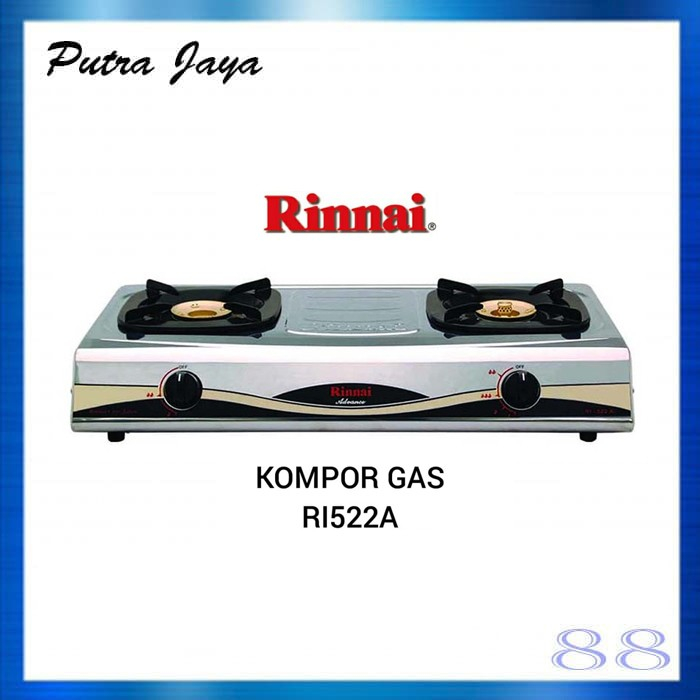 Jual Kompor Gas 2 Tungku Rinnai RI-522A / RI 522 A / RI522A / Api Besar ...